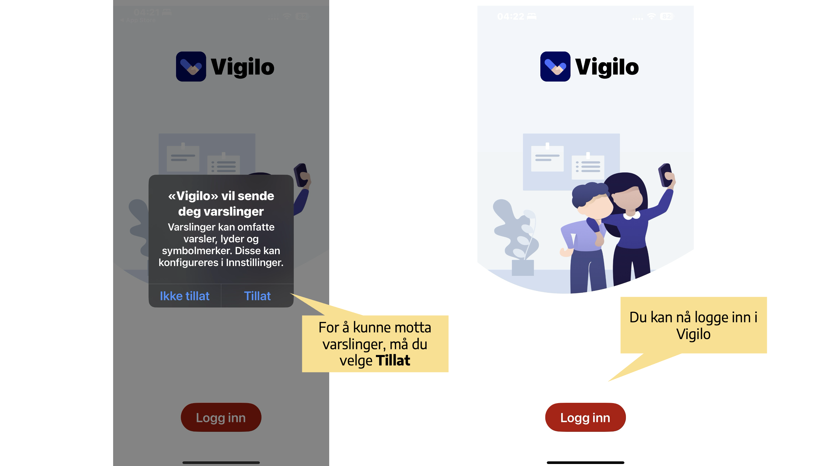 App: Last ned Vigilo-appen – Hjelpesenter
